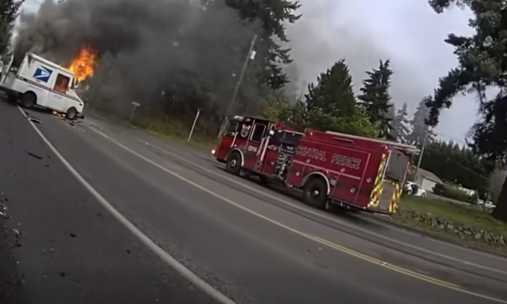 Deputy, Good Samaritan Rescue Driver From Burning Mail Truck After ...